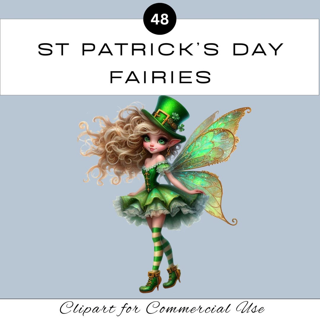 St Patricks Day Fairy Clipart PNG Set | Watercolour Cute Quirky Funny ...
