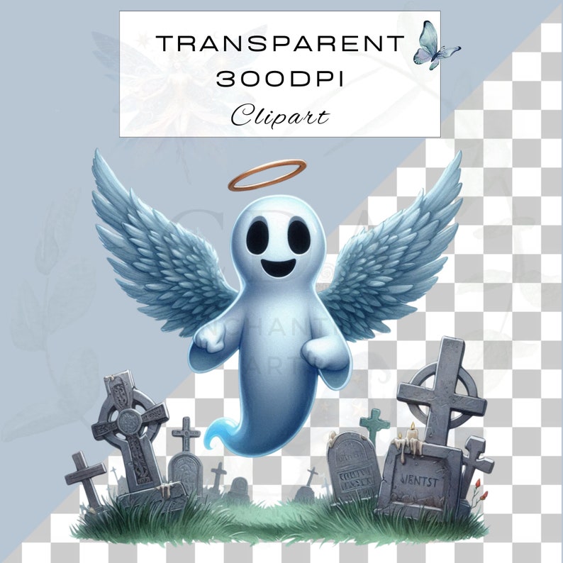 Cute Angel Ghost PNG Clipart | Kids Halloween Clipart | Classroom ...