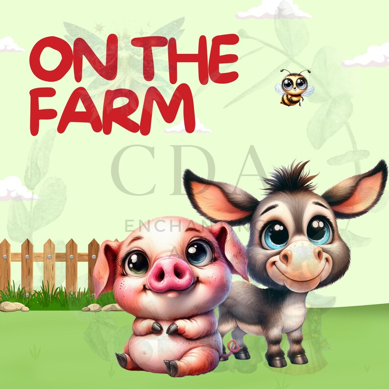 Cute Farm Animals PNG Clipart Bundle | Farmyard Sublimation | Classroom ...