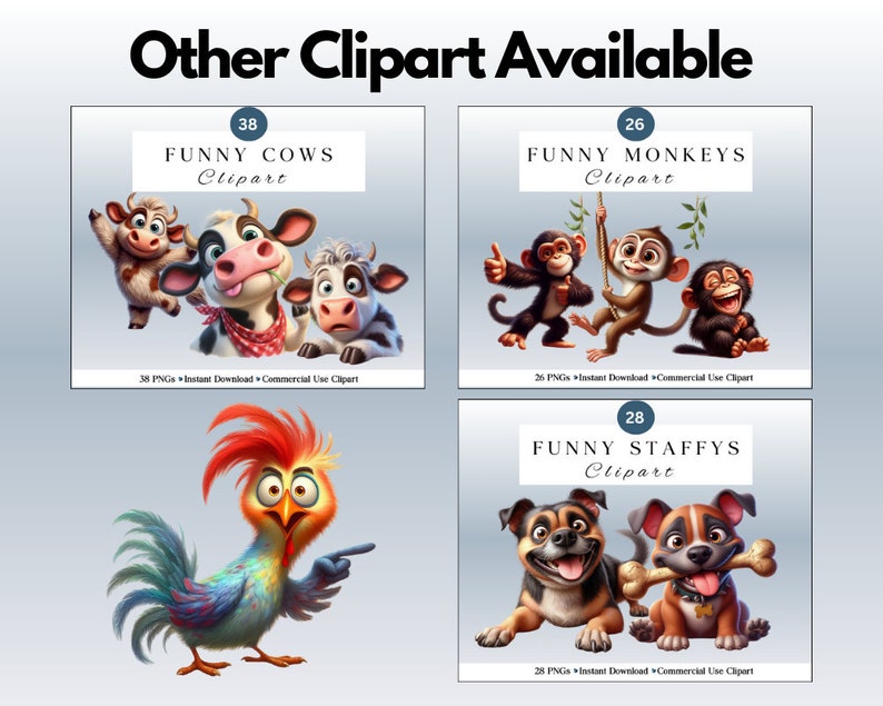 Funny Chicken Clipart Set Cute Chook Pngs Chicken Sublimations for ...