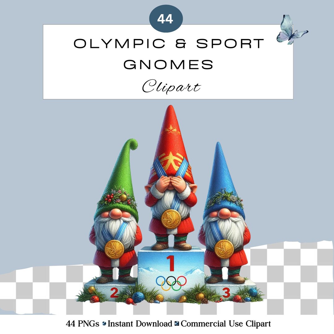Olympic and Sport Gnomes Clipart PNG Cute Watercolour Fitness Junk ...