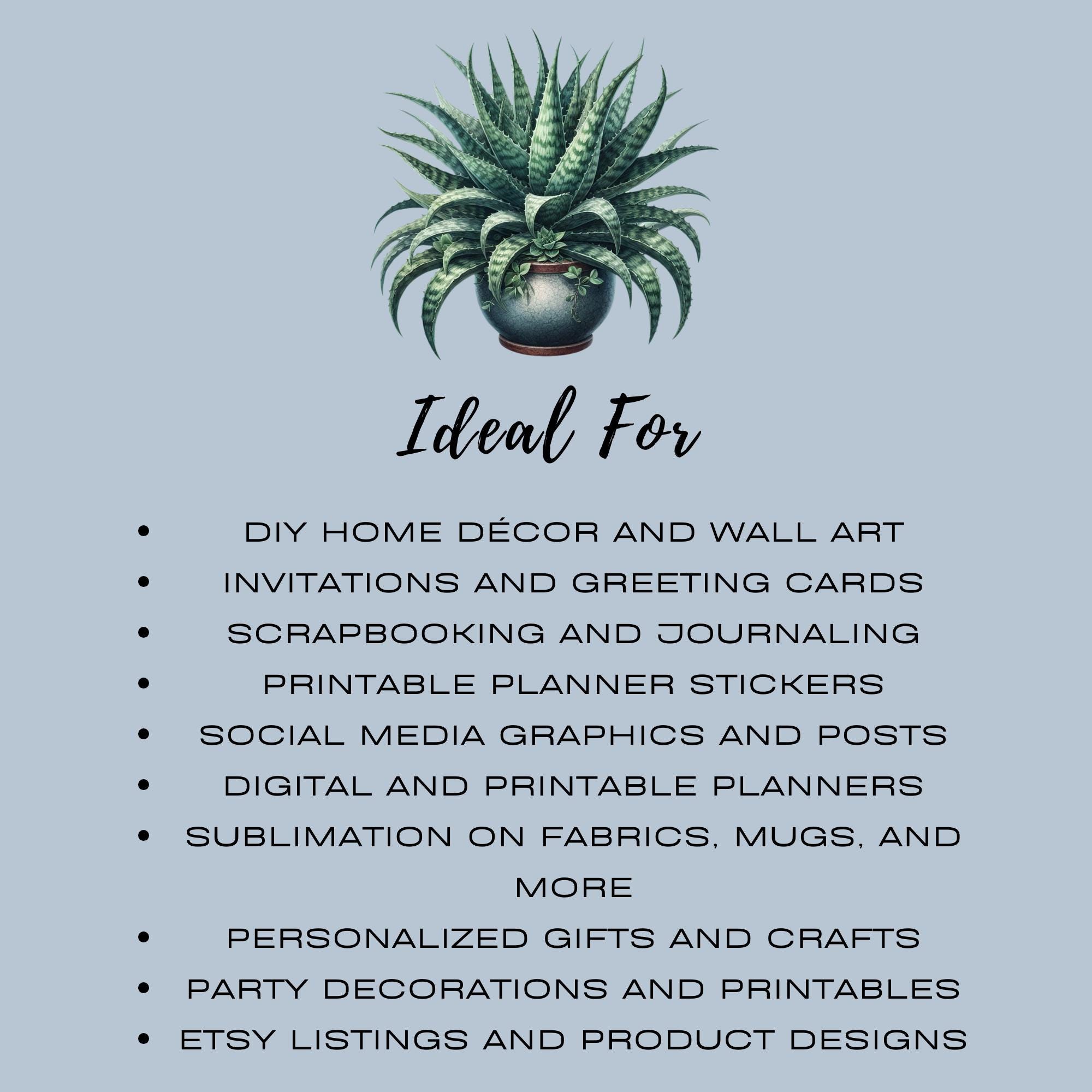 Luscious House Plants PNG Clipart Bundle | Watercolour Greenery | Junk ...