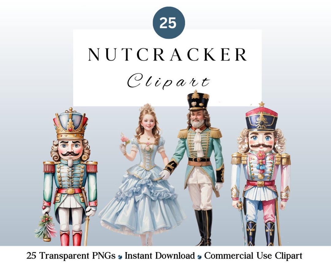 25 Pastel Christmas Nutcracker Clipart Art | Transparent PNG | 3000 Px ...