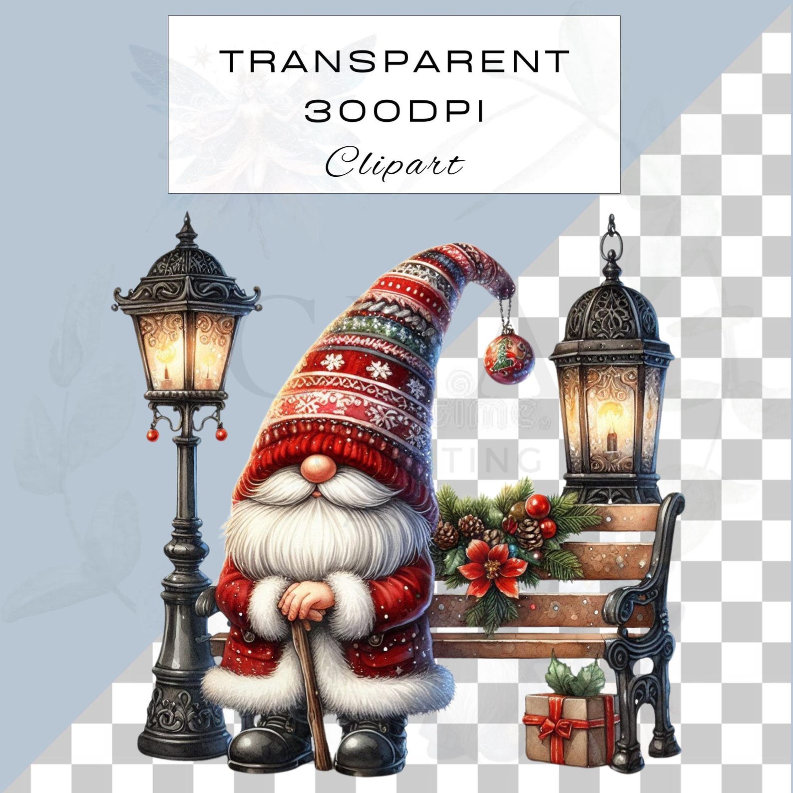 Cute Christmas Boho Gnome Clipart PNG Set | Holiday Watercolour Festive ...