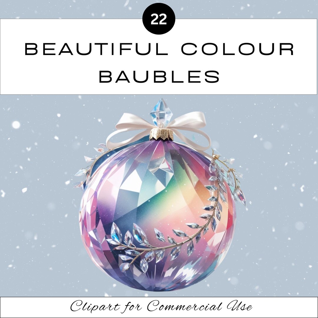 Christmas Crystal Bauble Clipart PNG Bundle | Junk Journal Scrapbook ...