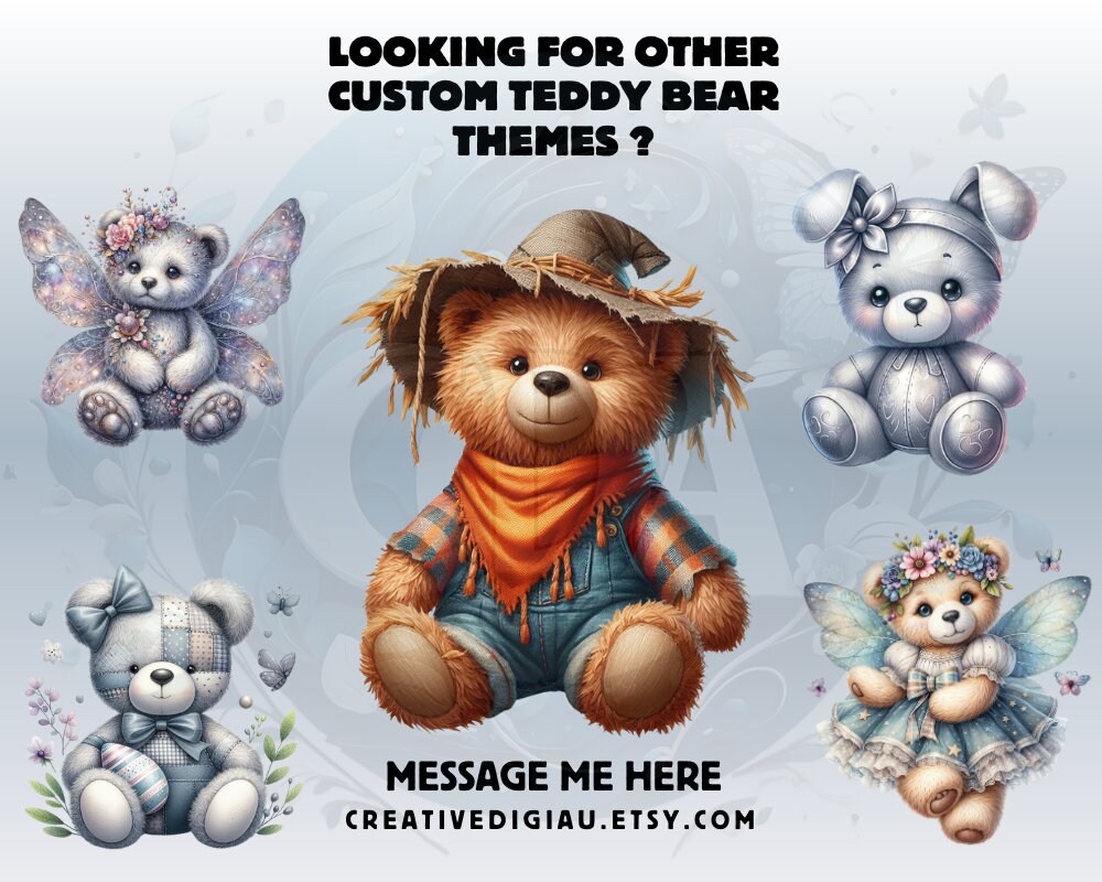 Cute Halloween Teddy Bear Clipart PNG Watercolour Teddy Bears Teddy ...