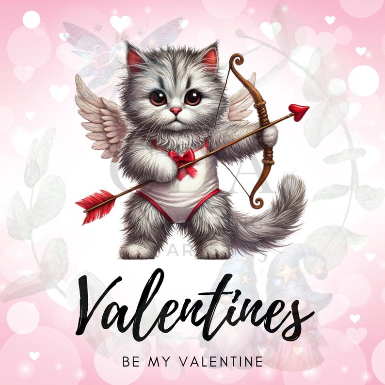 Funny Valentine Cat PNG Clipart Bundle | Cute Quirky Kitten PNG | Junk ...
