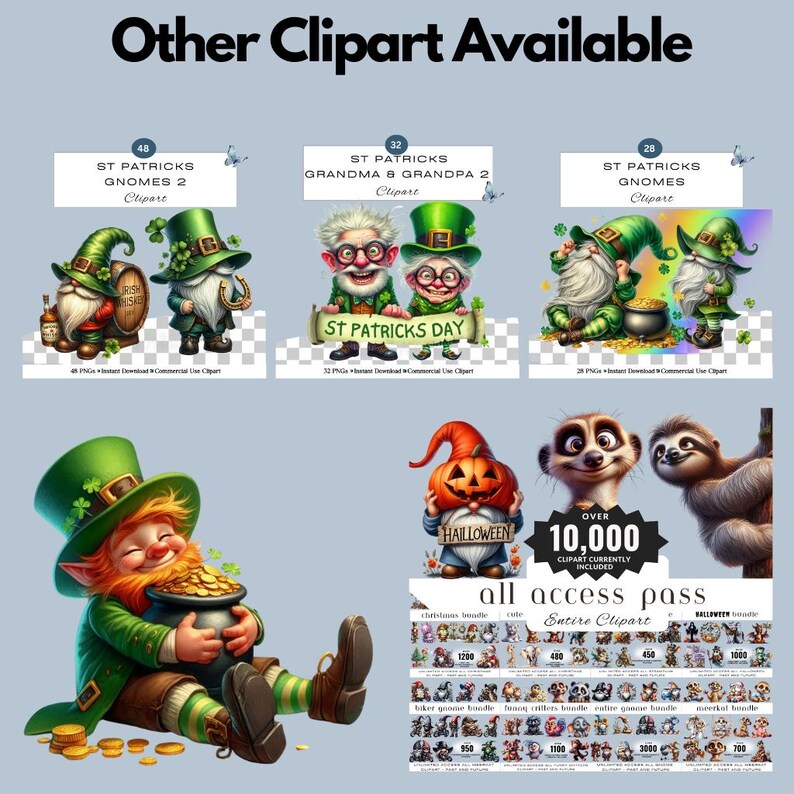 St Patricks Day Leprechaun Clipart PNG Set | Watercolour Cute Quirky ...