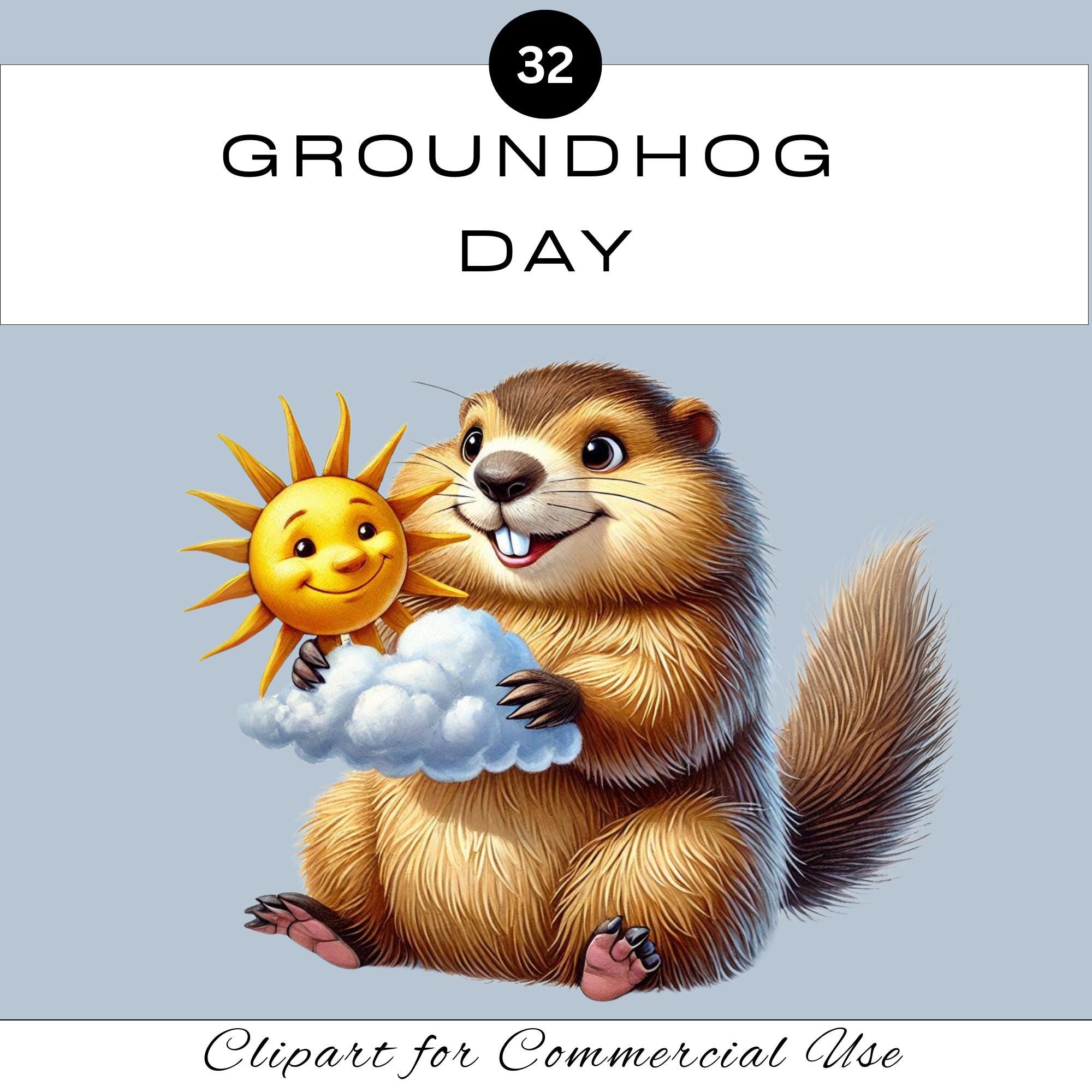 Groundhog Day Clipart PNG Bundle | Classroom Teacher | Quirky Funny ...