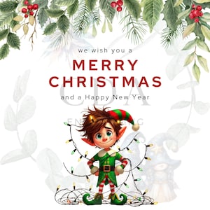 Cartoon Boy Elf Christmas Antics PNG Bundle | Junk Journal Classroom ...