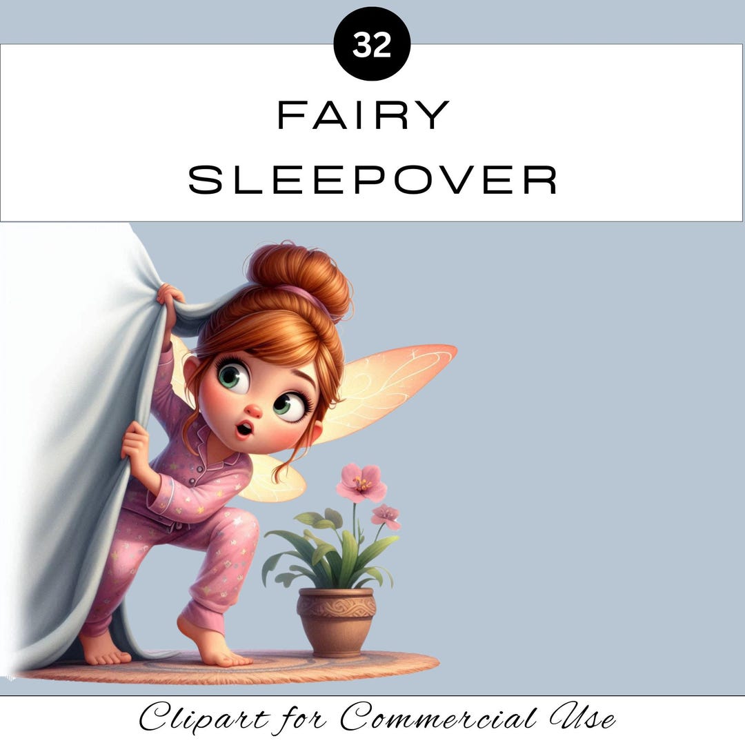 Sleepover Party Fairy PNG Clipart | Watercolor Bedtime Pajama Fairies ...