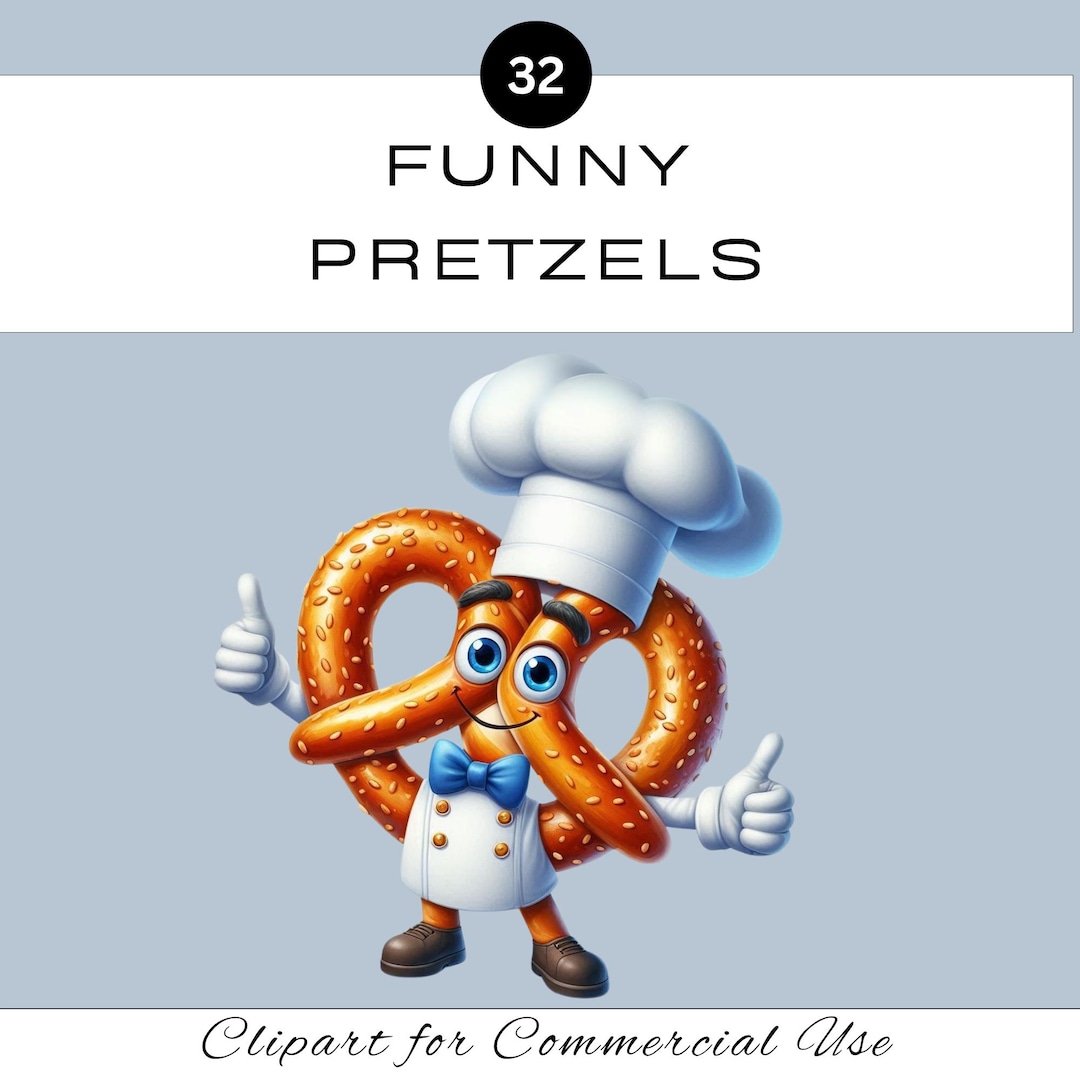 Funny Pretzel PNG Clipart Bundle | Watercolor Food Sublimation | Junk ...
