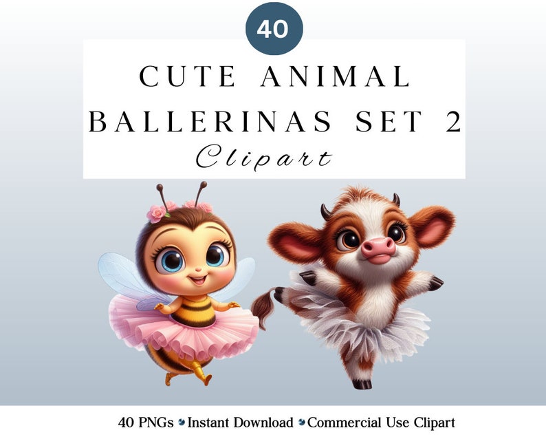 Cute Animal Ballet Dancers Clipart Bundle | Transparent PNG for ...