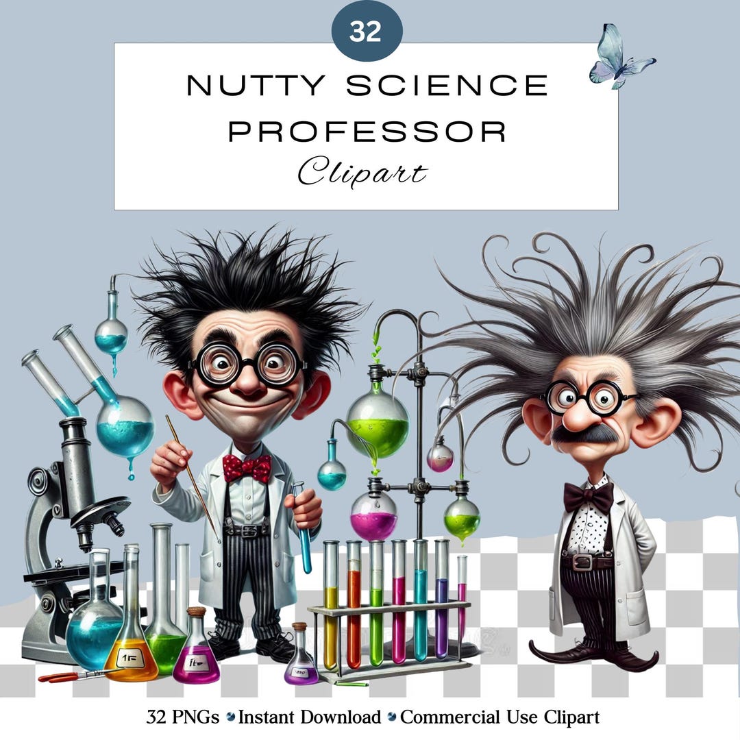Nutty Science Professor PNG Clipart | Classroom Science Teacher | Junk ...