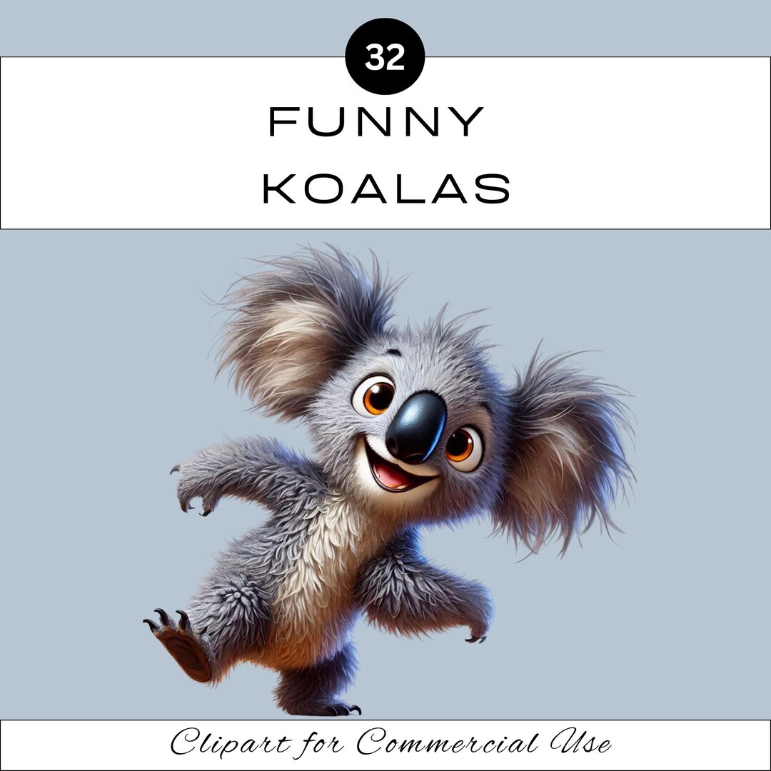 Funny Koala Clipart PNG Bundle | Cute Quirky Koalas | Junk Journal ...