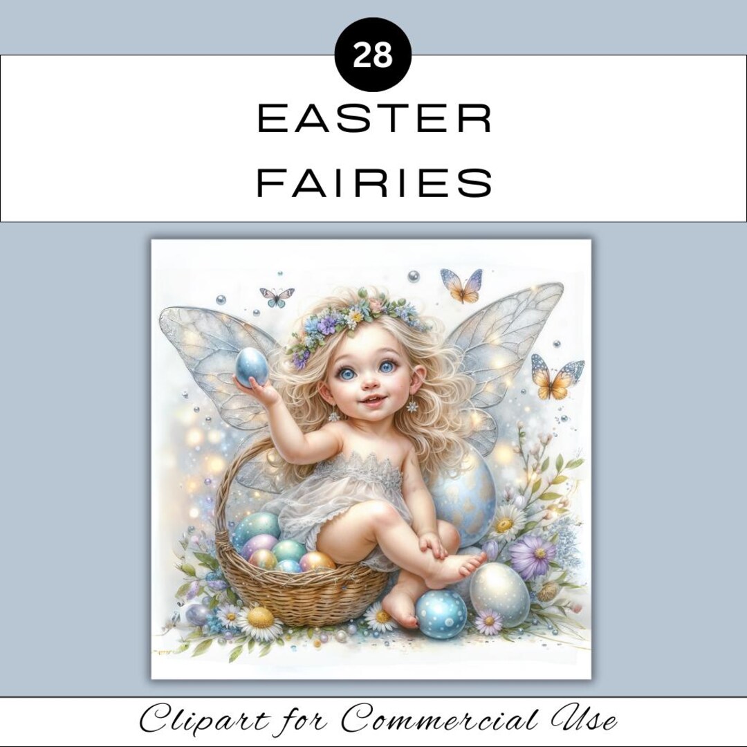 Easter Fairy Clipart JPG Set | Bunny Chicken Chocolate Egg | Junk ...