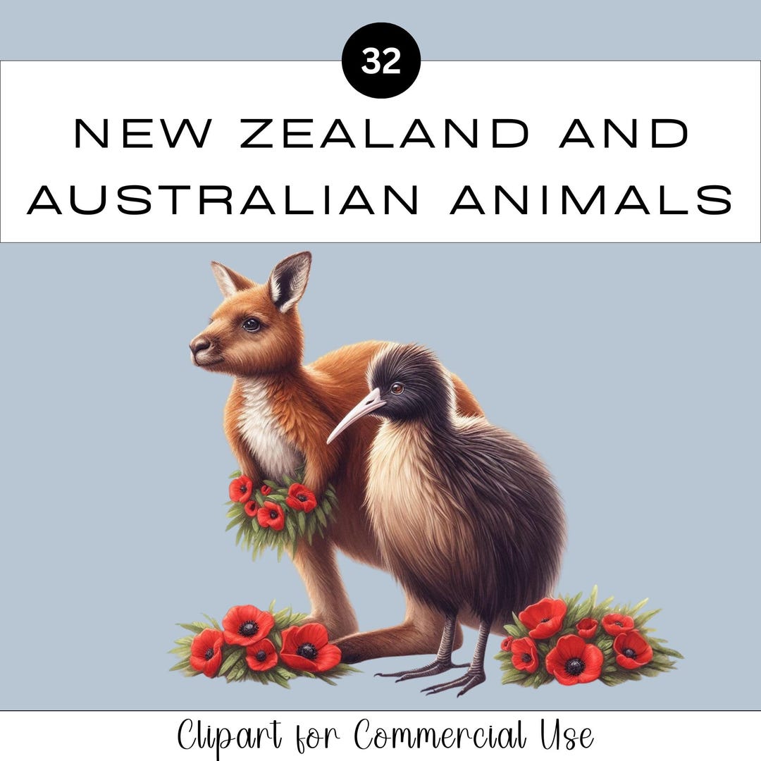 Anzac Australian New Zealand Animals PNG Clipart Bundle | Planner Junk ...