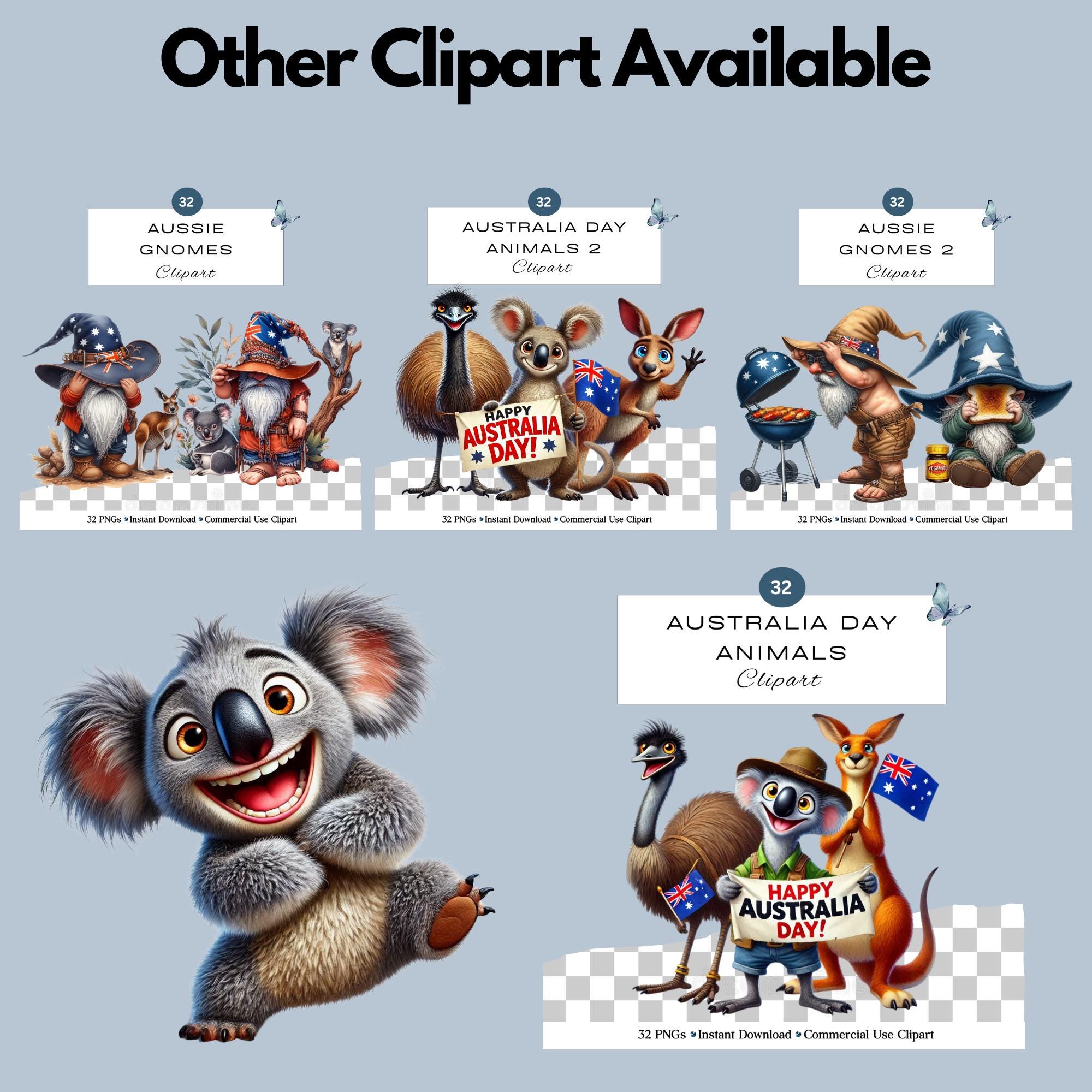 Funny Koala Clipart PNG Bundle | Cute Quirky Koalas | Junk Journal ...
