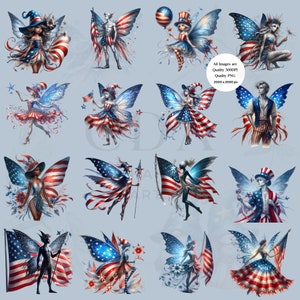 4th July Fairy PNG Clipart Independence Day Fairies Watercolor PNG Red ...