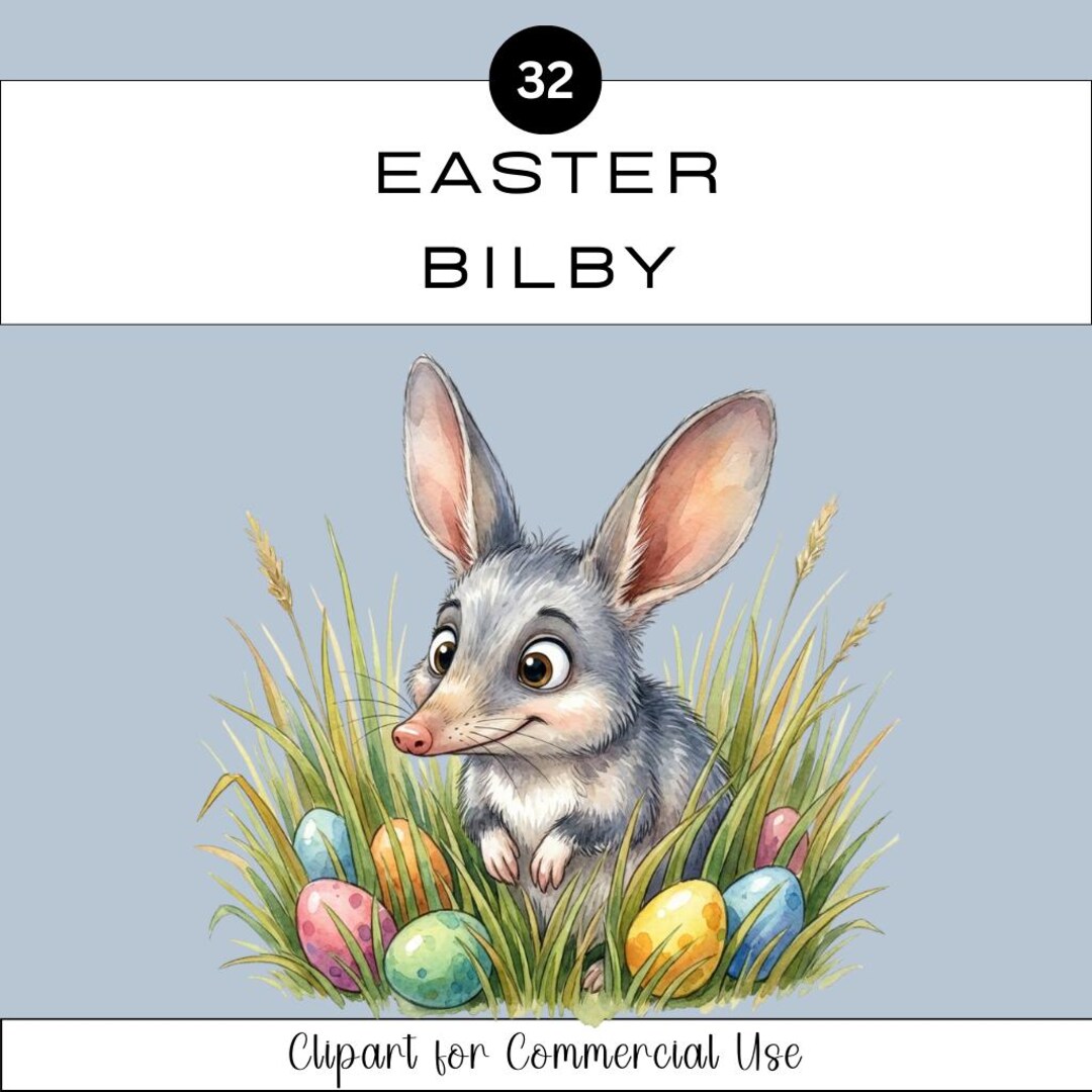 Easter Bilby Clipart PNG Bundle | Watercolour Junk Journal Scrapbook ...