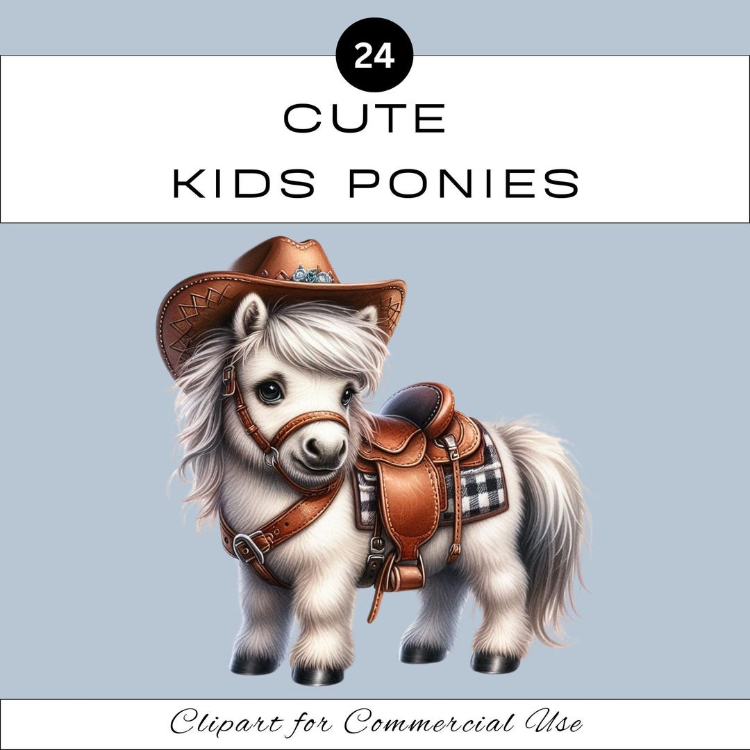 Cute Pony PNG Clipart Bundle | Kids Western Ponies | Farm Animals ...