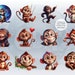 Funny Monkey Clipart Bundle | Cute Animal PNG Graphics for Creators ...