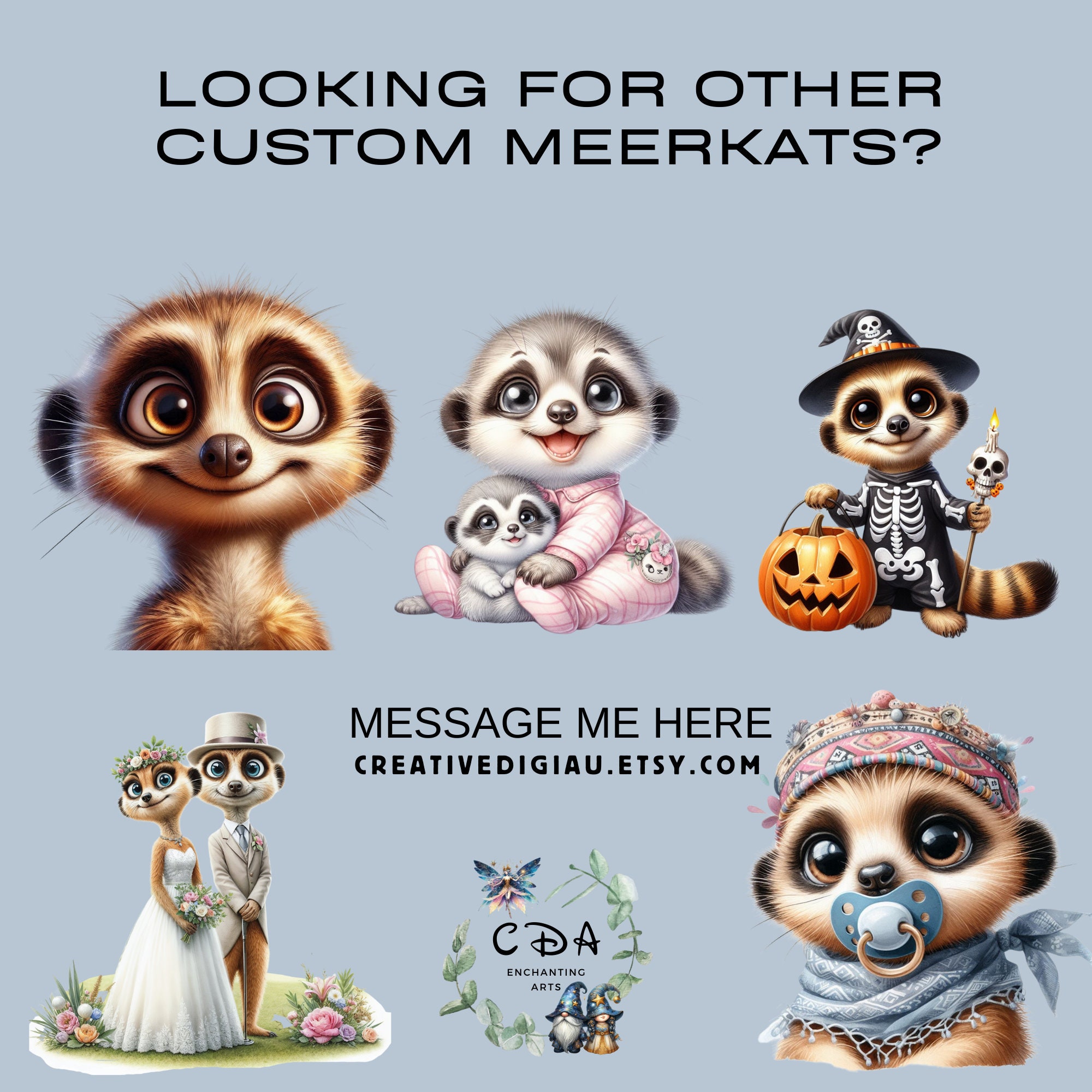 Funny School Meerkat PNG Clipart Bundle | Student Classroom Teacher ...