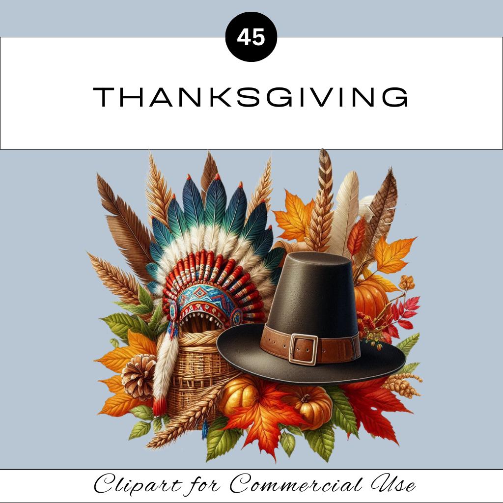 Thanksgiving PNG Clipart | Watercolor Pilgrim Native American Autumn ...