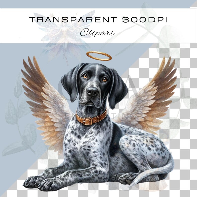Cute Angel Dog Clipart PNG Bundle | Memorial Animal Sublimation | Junk ...