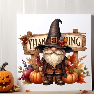 Thanksgiving Gnome PNG Clipart | Whimsical Gnome | Watercolor PNG ...