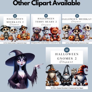 Halloween Monsters PNG Clipart Set 2 | Whimsical Enchanted Magical ...
