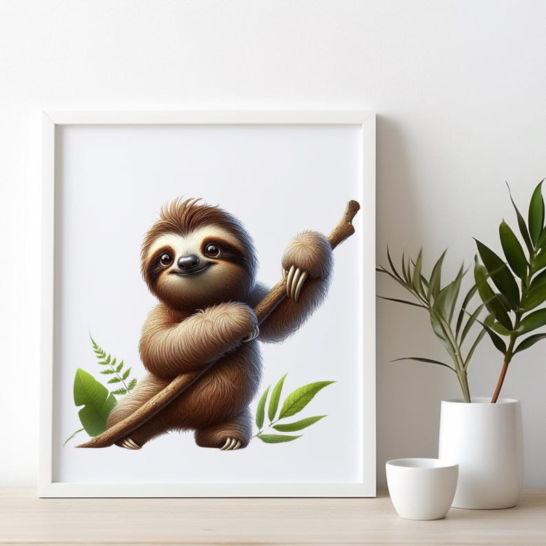 Funny Sloths PNG Clipart Bundle | Junk Journal Scrapbooking | Classroom ...