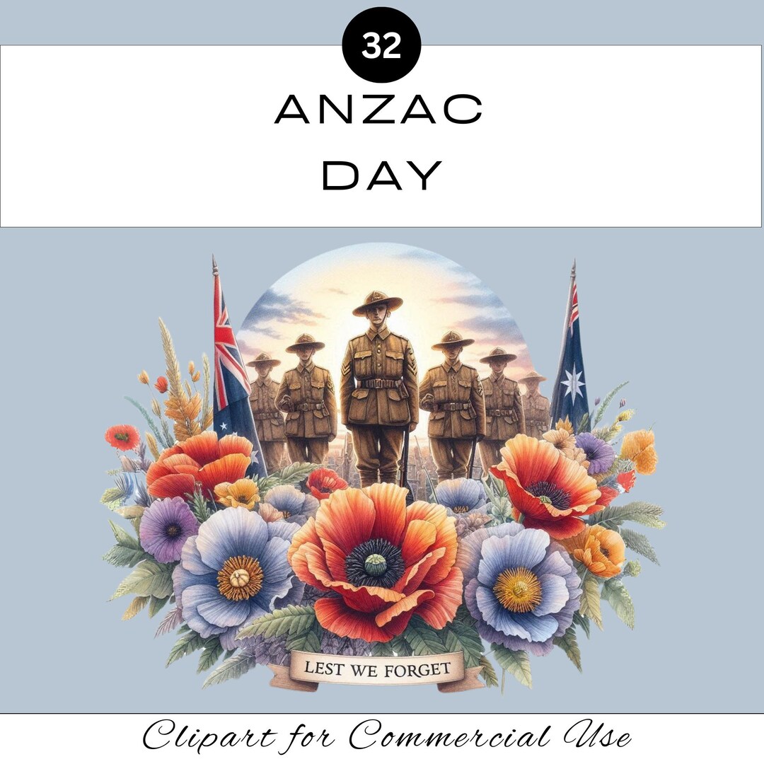 Anzac Day PNG Clipart Set | Watercolour Australia | Planner Junk ...