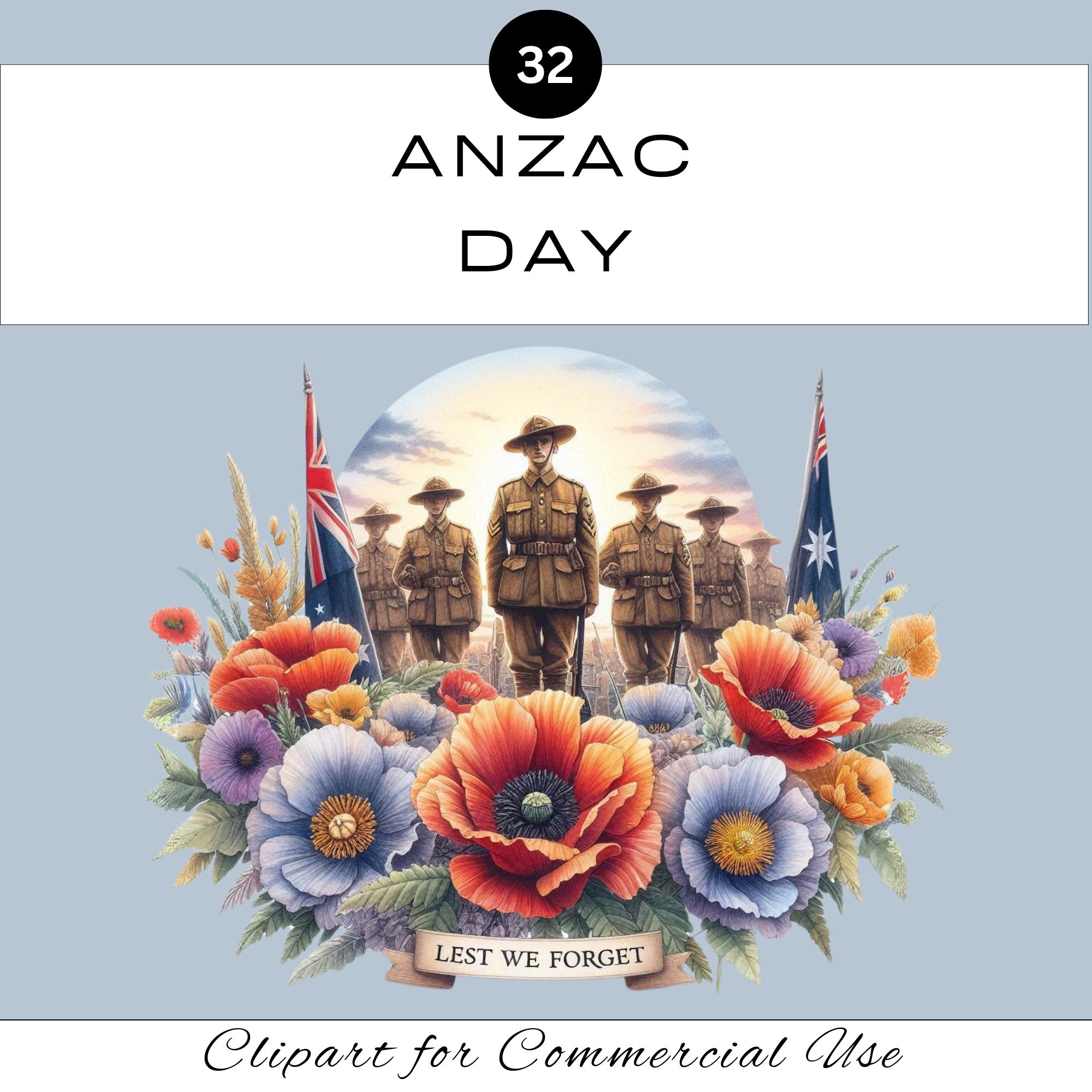 Anzac Day PNG Clipart Set | Watercolour Australia | Planner Junk ...