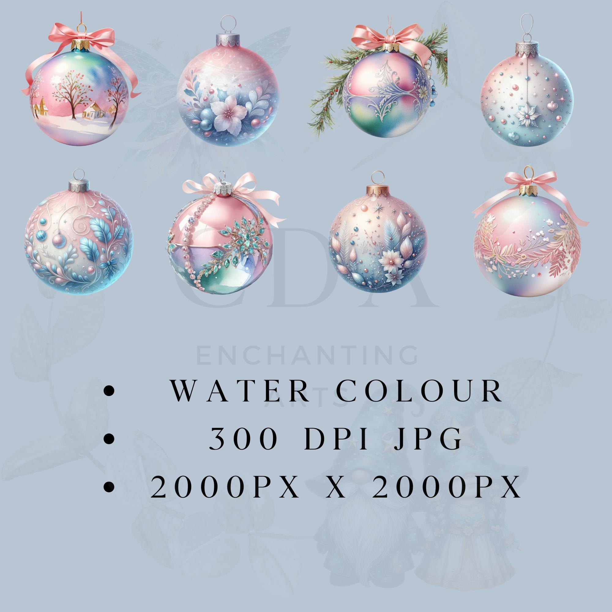 Christmas Pastel Bauble Clipart Art | Holiday Transparent PNG ...