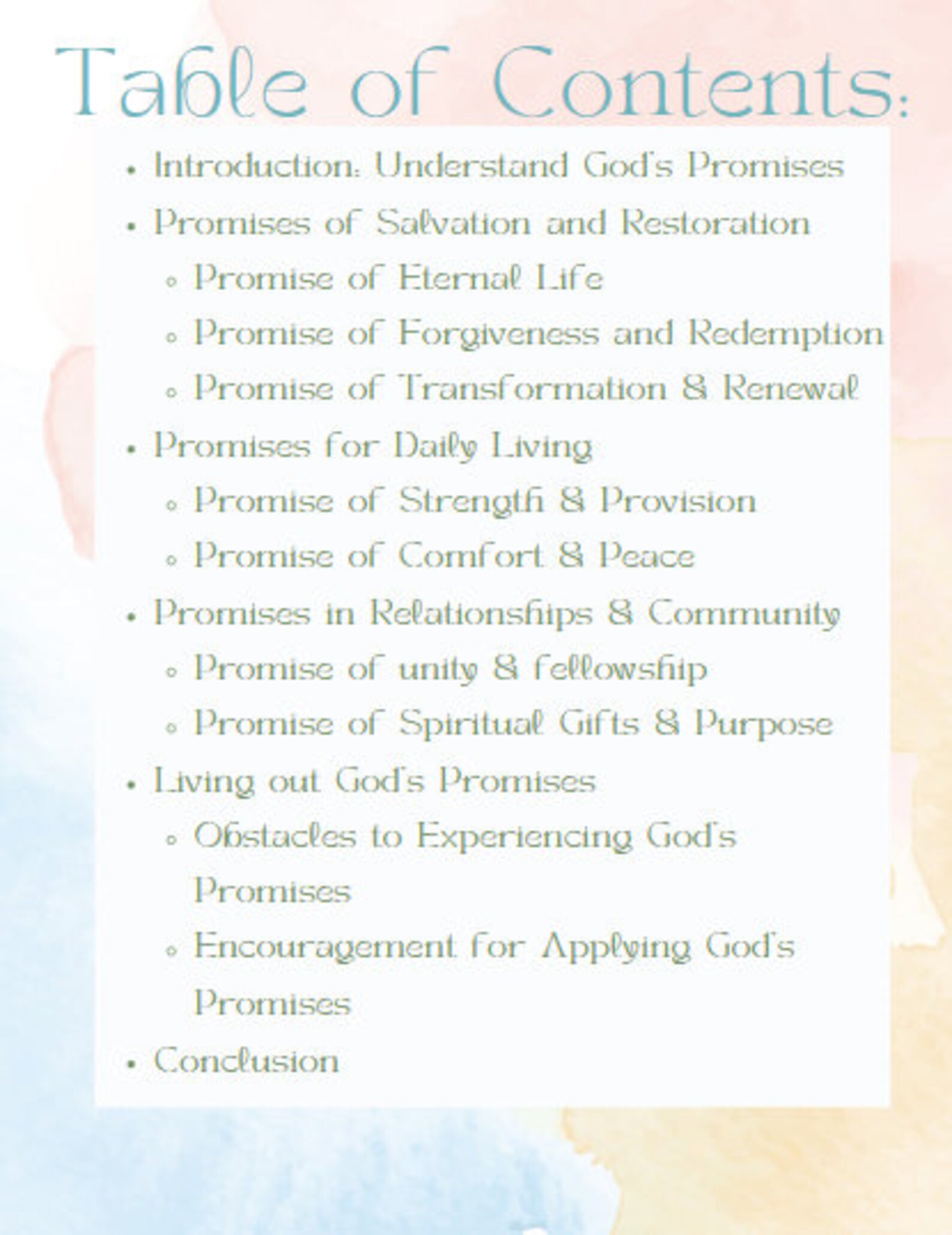 God's Promises Bible Study Instant Download - Etsy