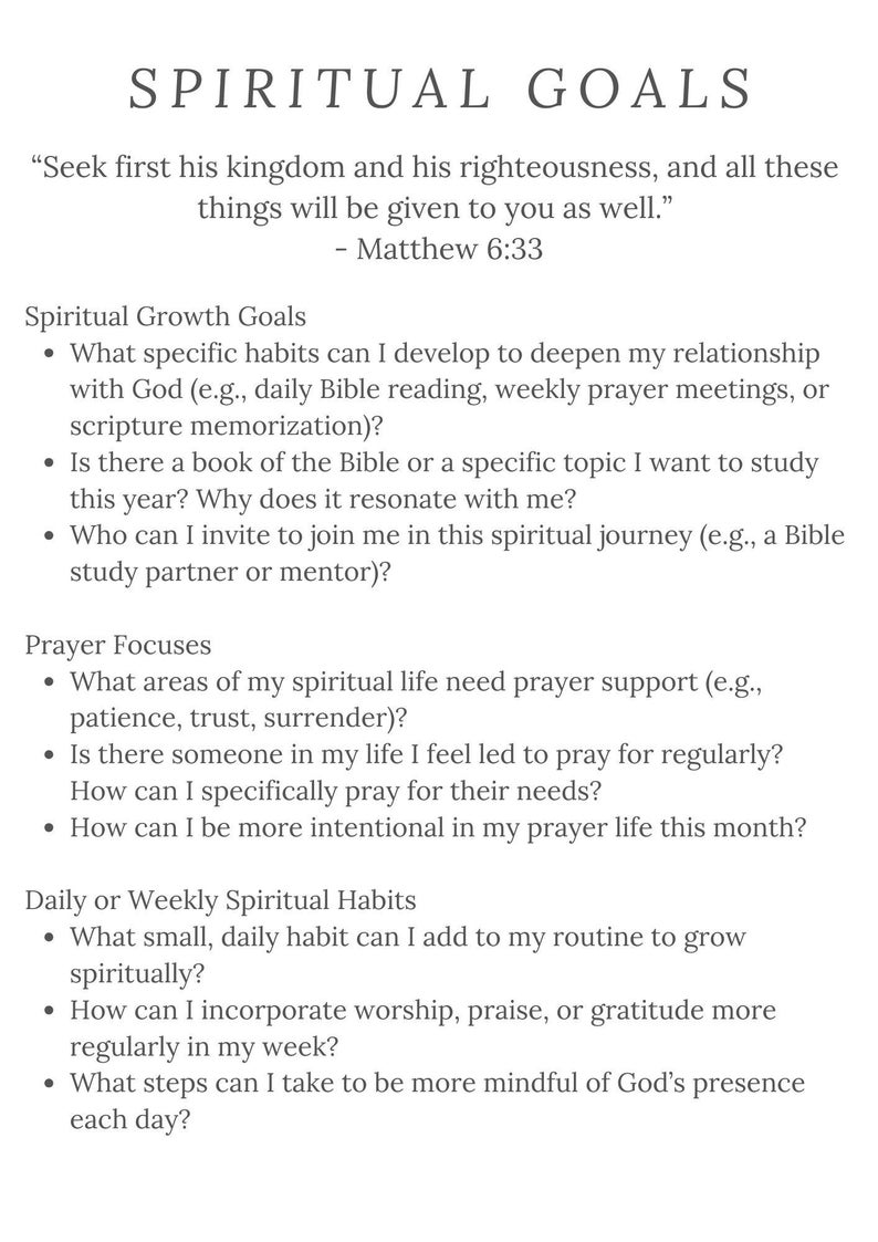 Faith-based Goal-setting Workbook | Christian Planner for Women ...