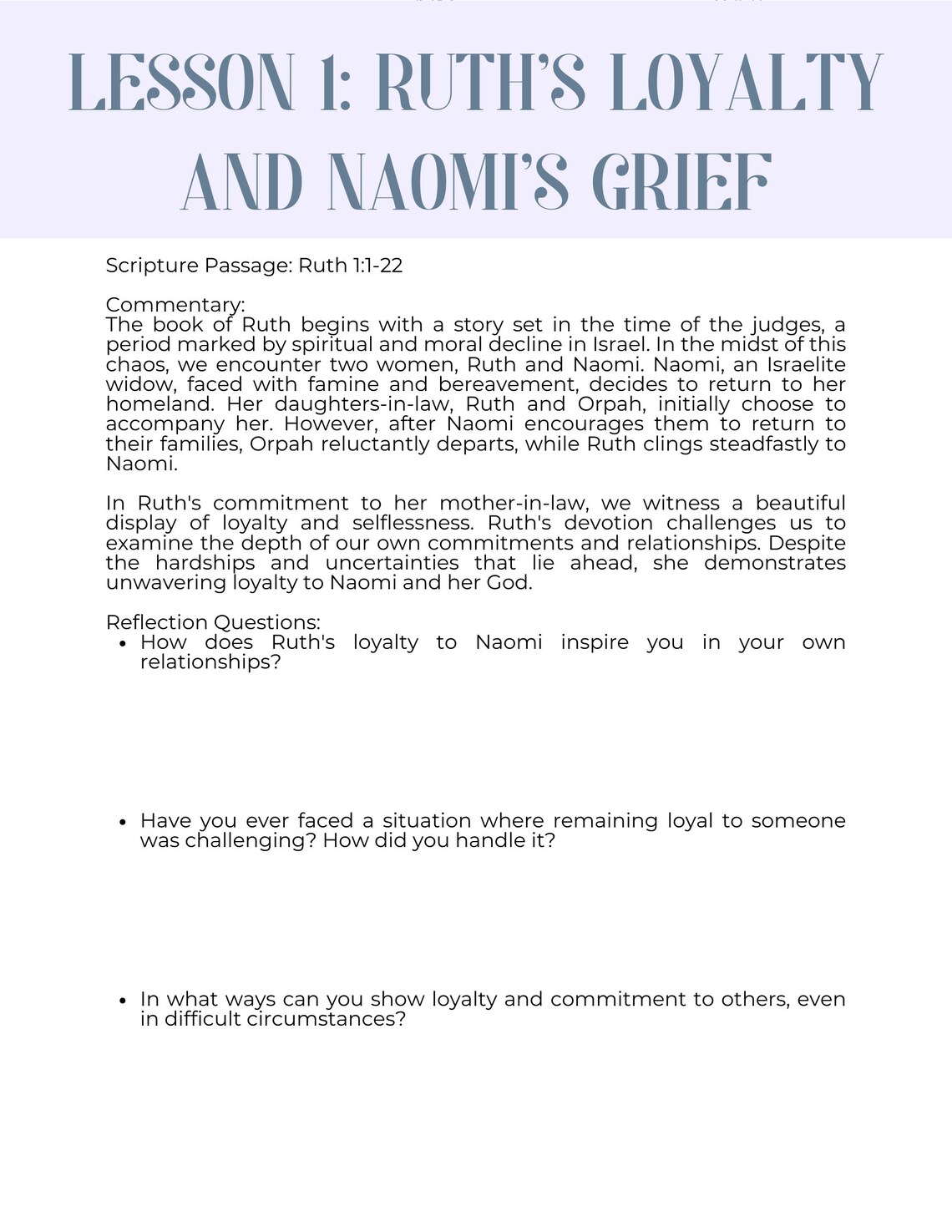 Ruth Bible Study - Bible Study Guide - Bible Study Journal - Printable ...