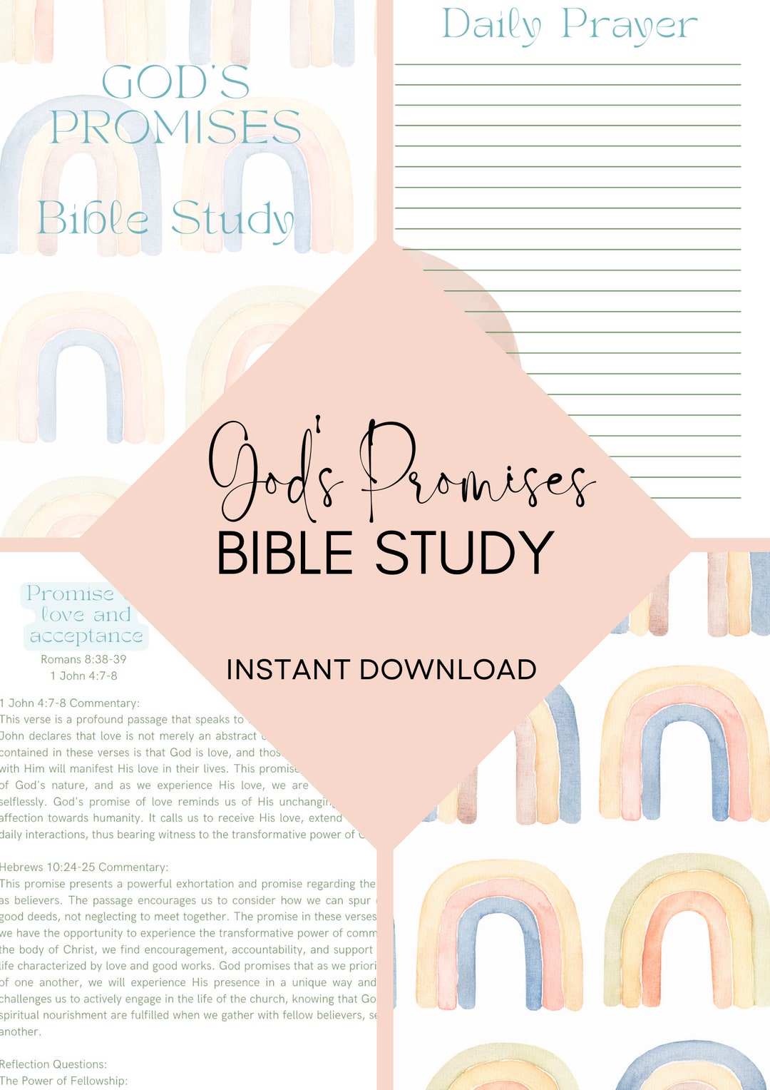 God's Promises Bible Study - Instant Download - Prayer Journal - Women ...