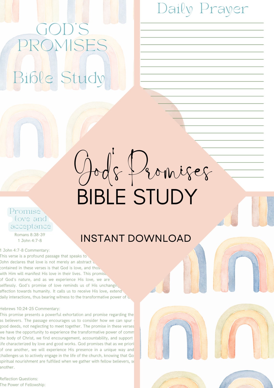 God's Promises Bible Study Instant Download Prayer Journal Women ...