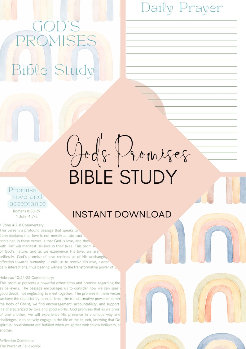 God's Promises Bible Study Instant Download Prayer Journal Women ...