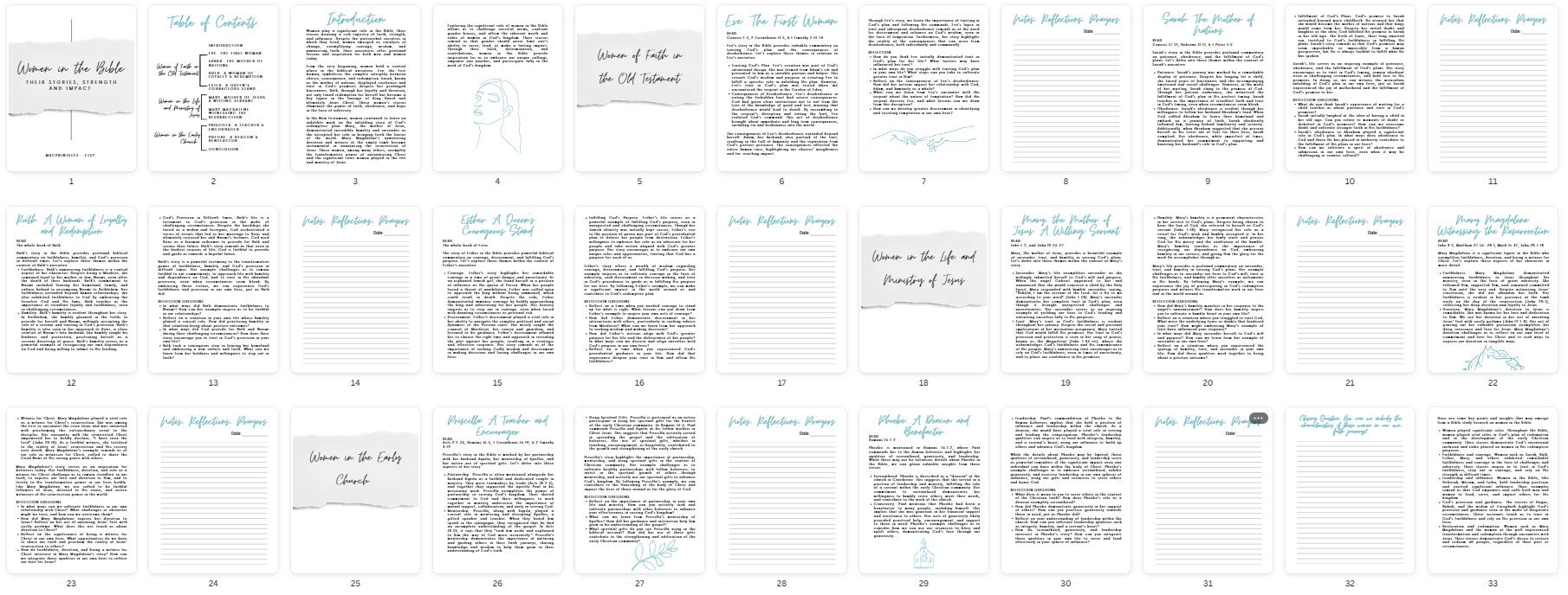 Women in the Bible - Bible Study - Instant Download - Digital Bible ...
