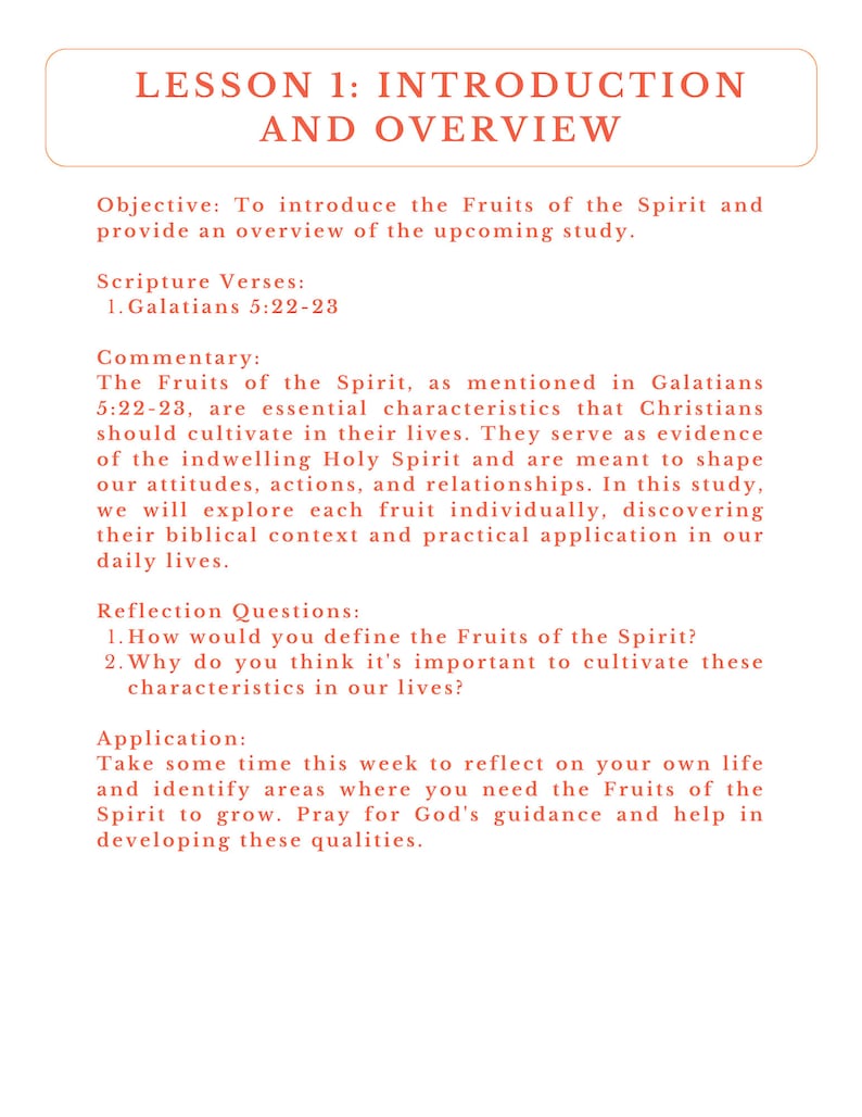 Fruits of the Spirit Bible Study - Bible Study Guide - Bible Study ...