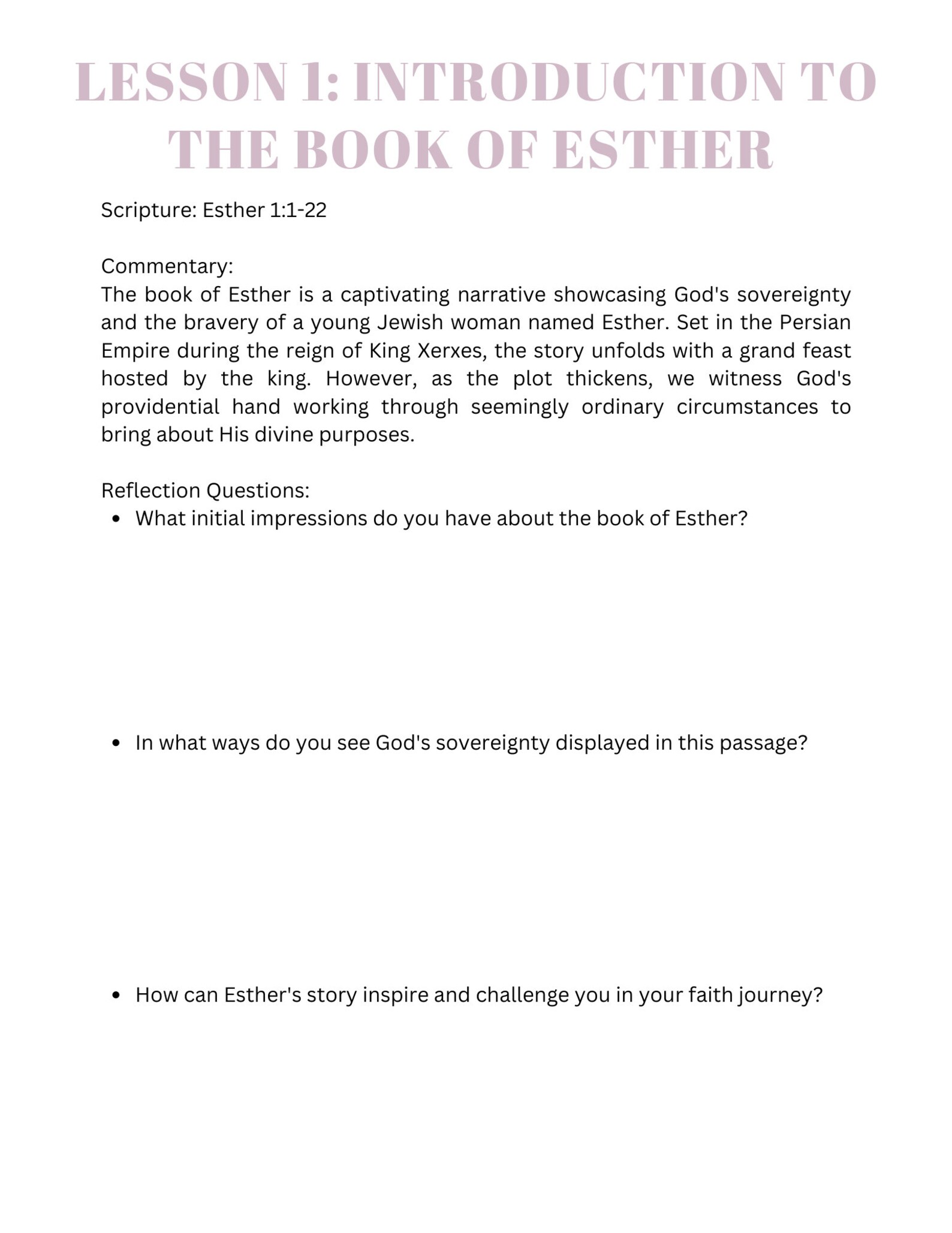 Esther Bible Study - Women's Study - Christian - Bible Journal ...