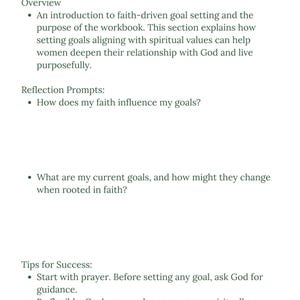 Faith-based Goal-setting Workbook | Christian Planner for Women ...