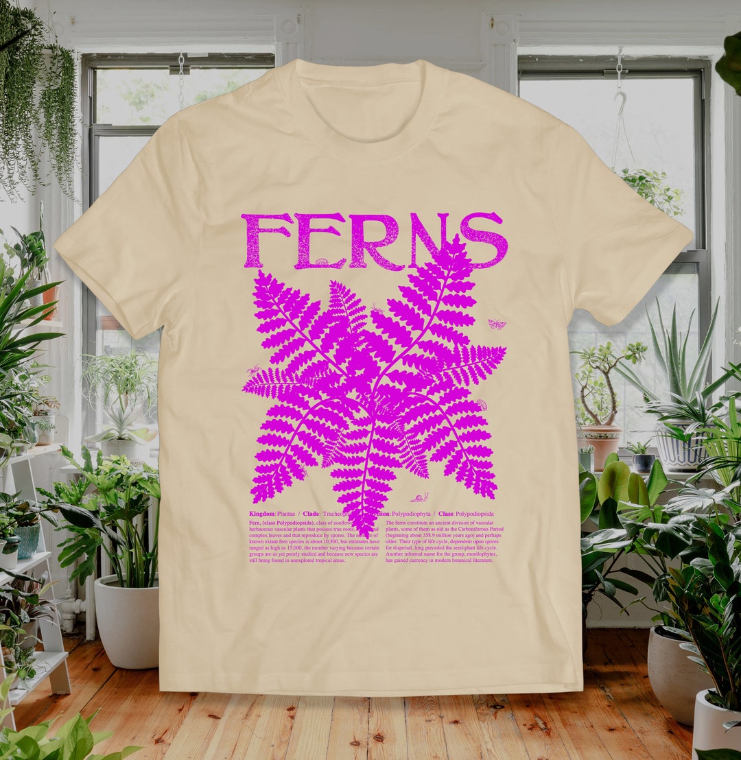Plant T Shirt With FERN Description and Cute Bugs Botany Shirt for ...