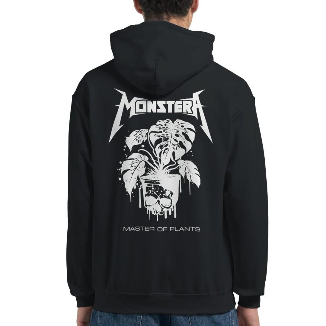 Monstera Hoodie Back Design for Metal Head Plant Lover Gift Idea for ...