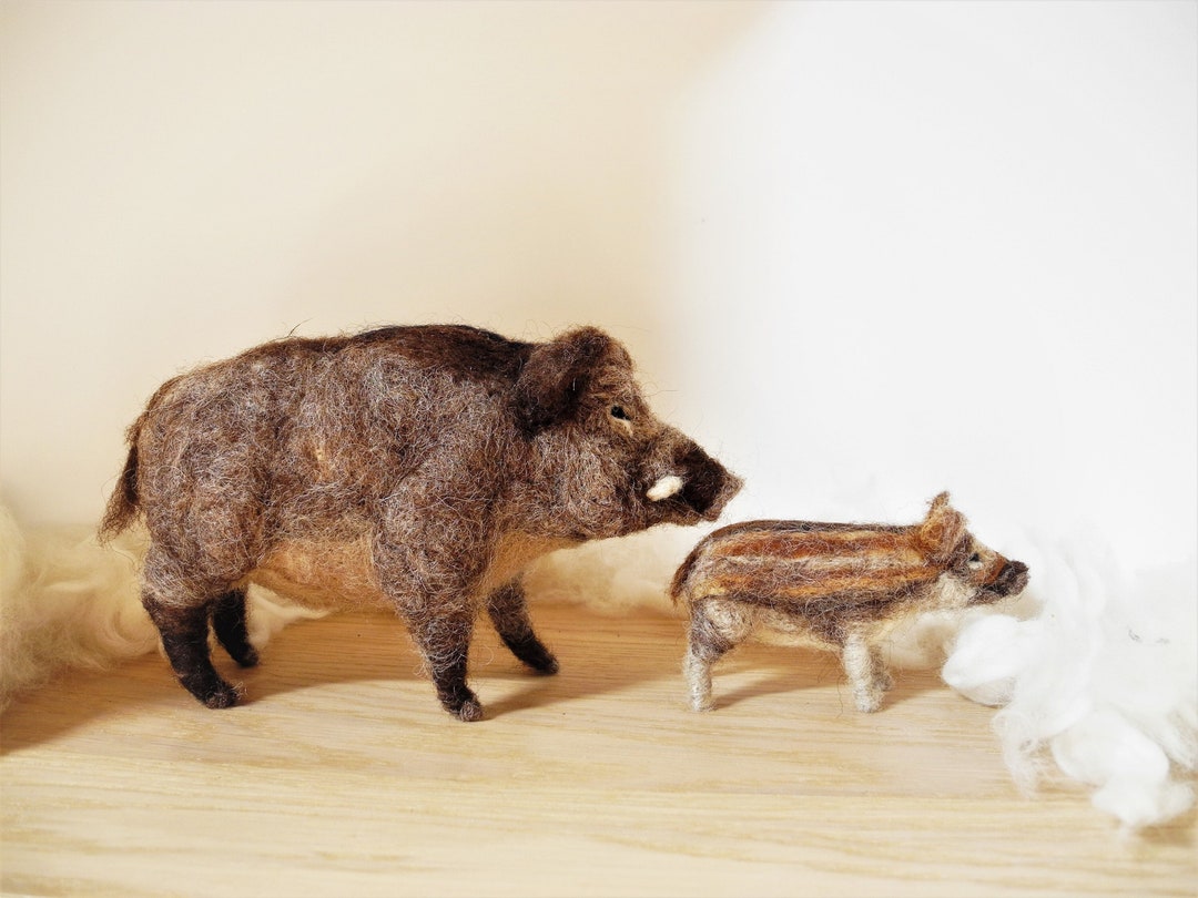 Little Soft Wild Boar Handmade With Pure Wool Needle Felt - Etsy