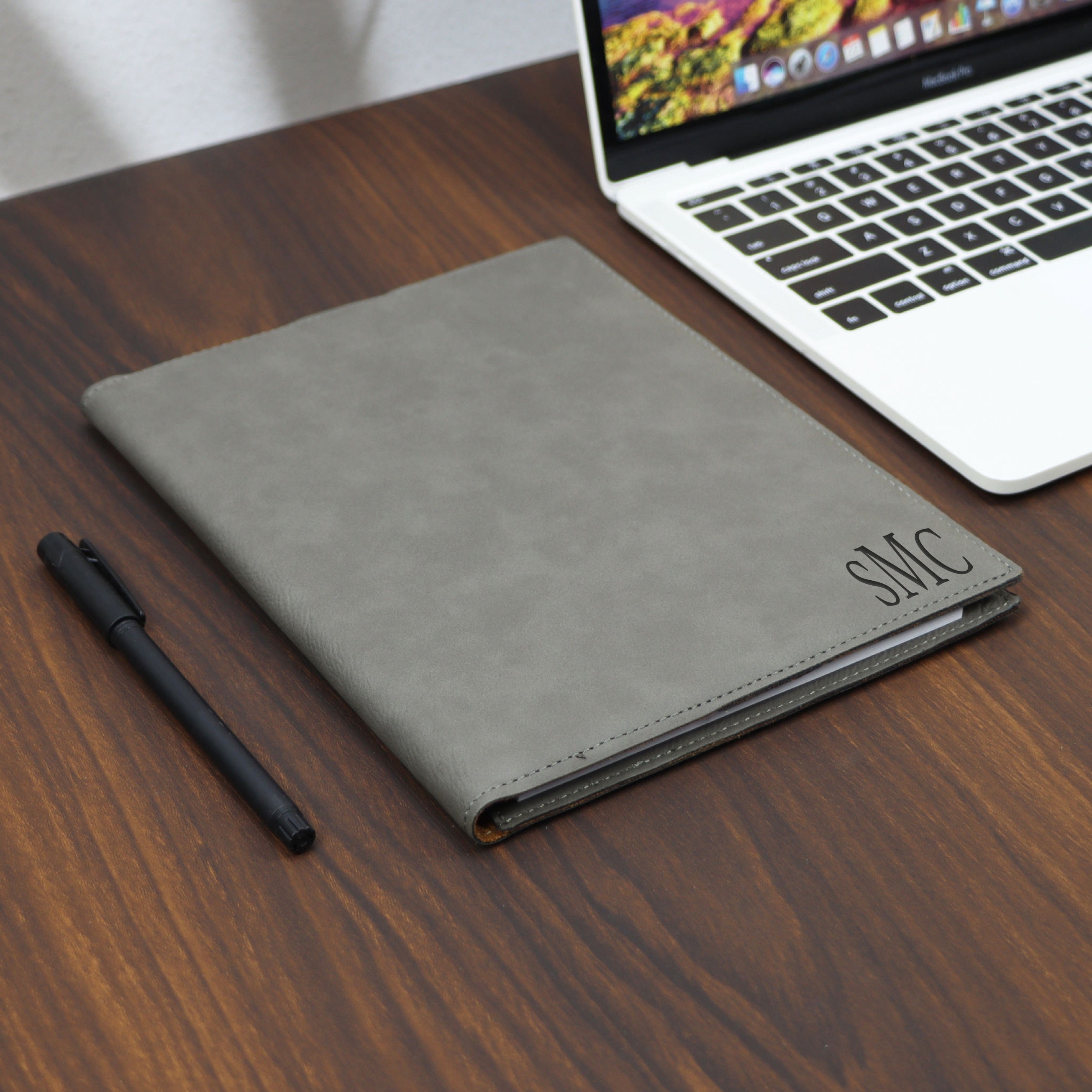 Personalised Leather Notebook Cover. Leather Portfolio, Leather ...