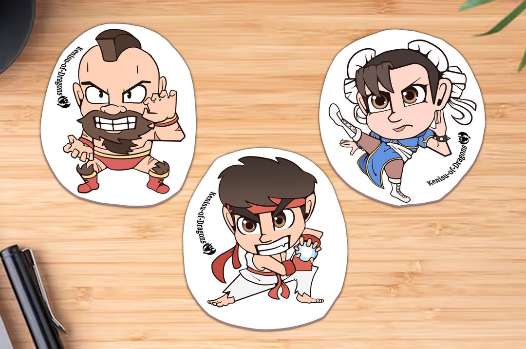 Street Fighter Gaming Anime Action Waterproof Stickers - Etsy